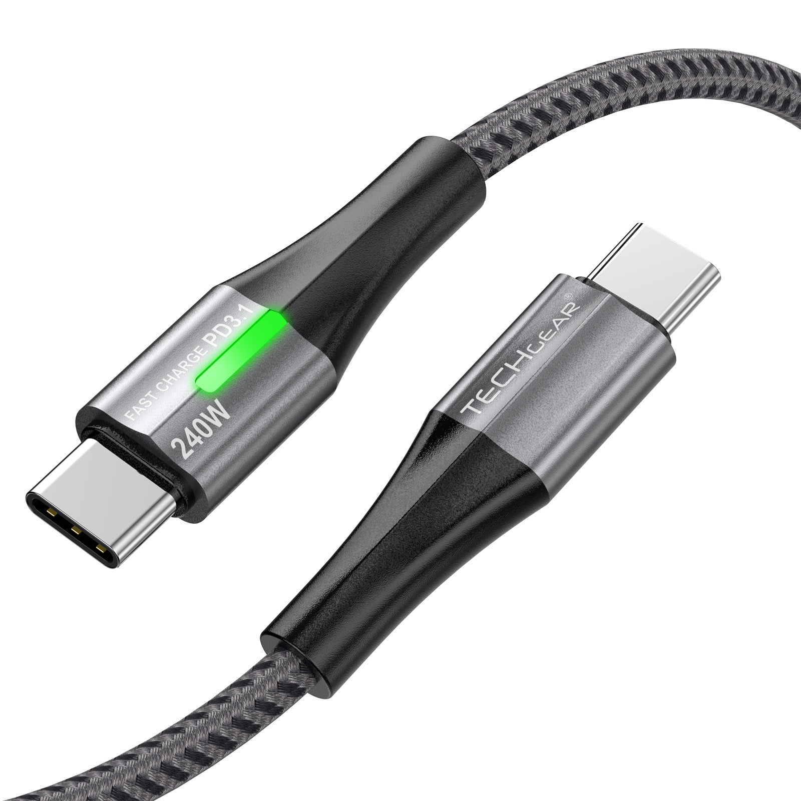 TECHGEAR 240 W USB-C to USB-C LED Cable | PD 3.1 Super Fast Charging ...